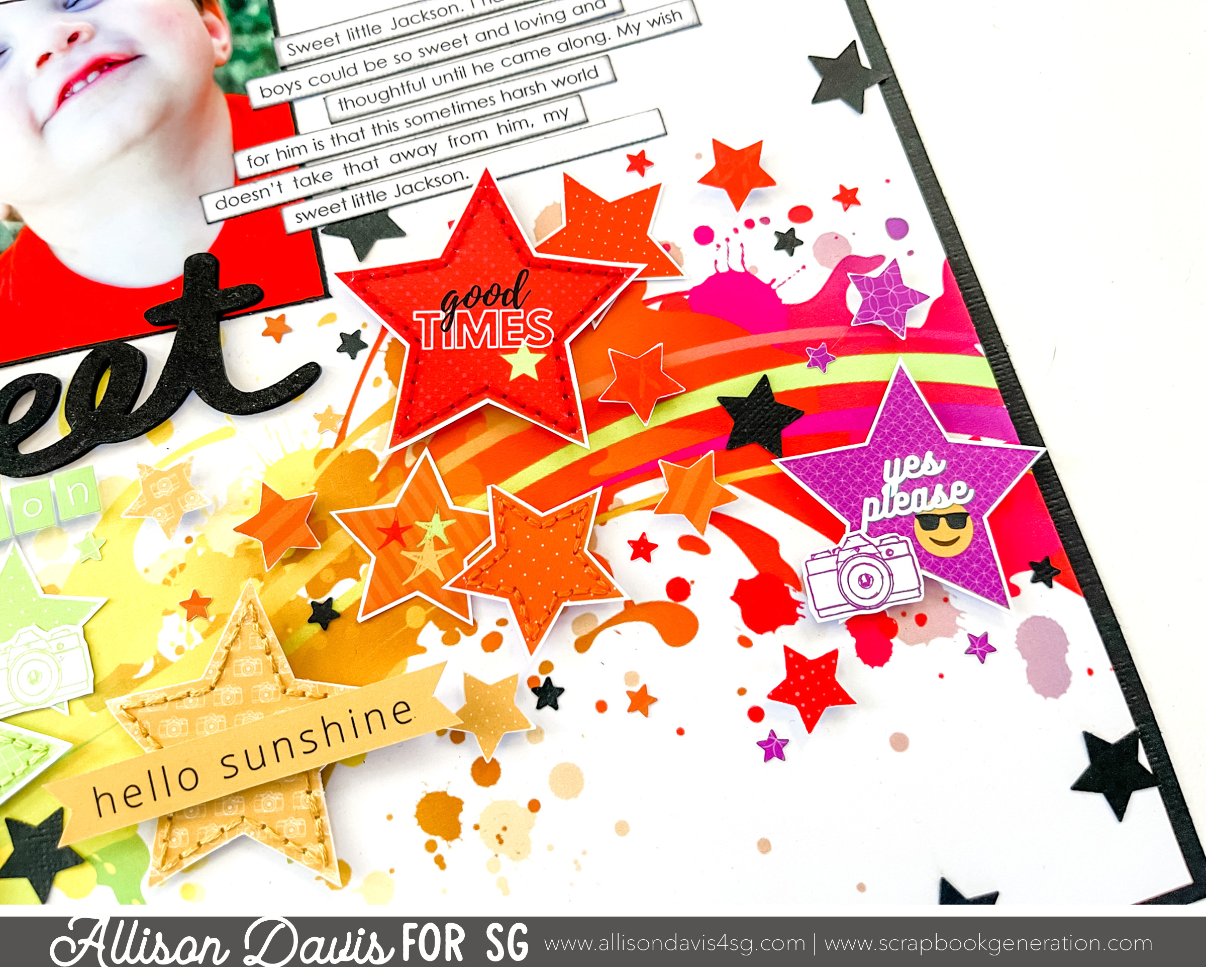 Color Splash Preorder & Sweet Jackson Scrapbook Layout