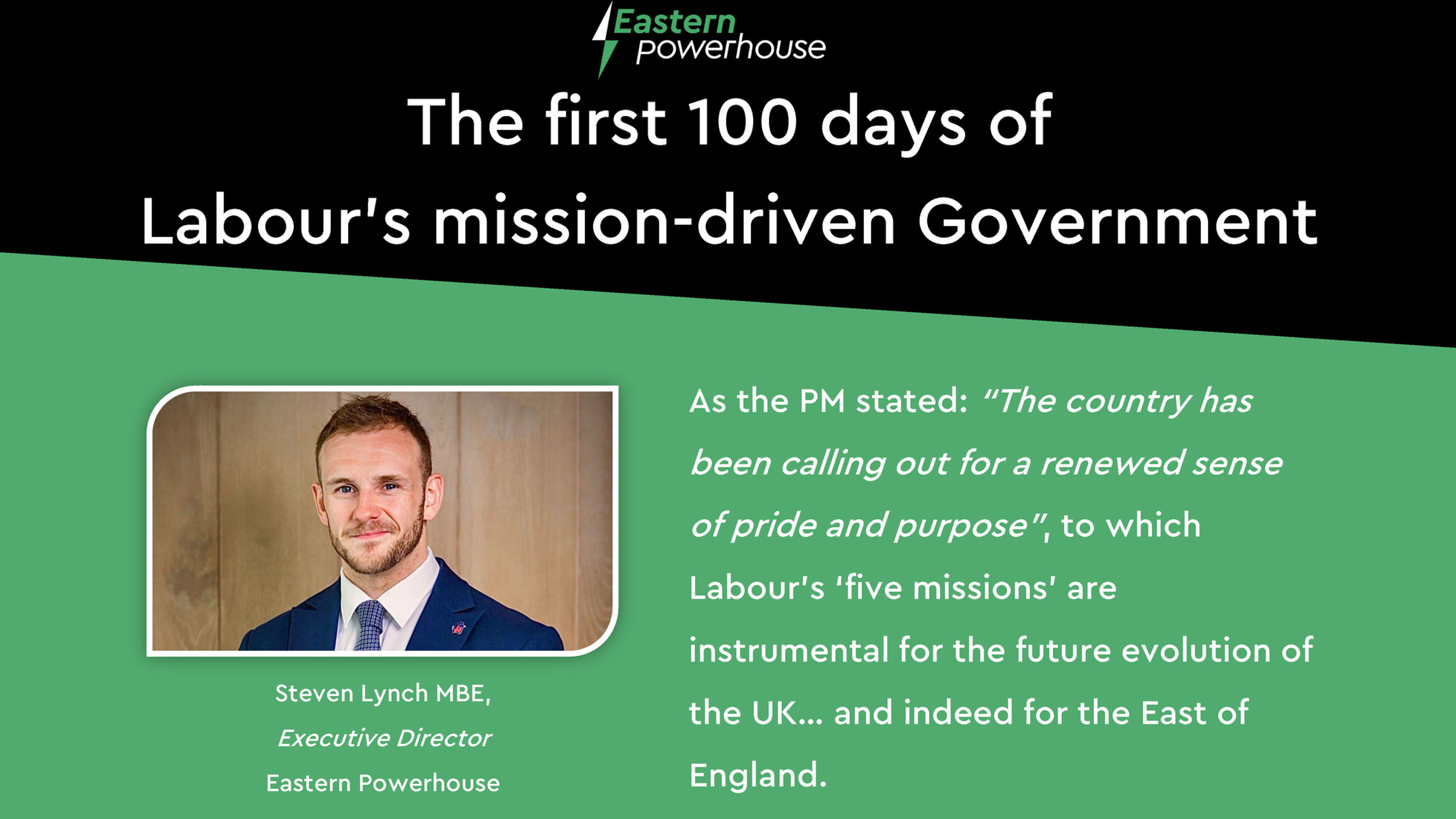 The first 100 days of Labour's mission-driven Government