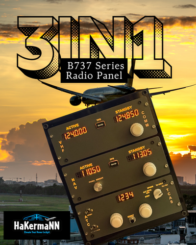 3in1 RADIO PANEL Combo for B737 Series | Hakermann Home Cockpit