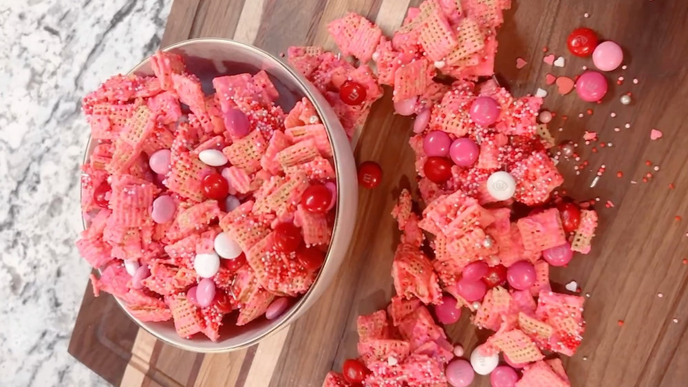Strawberry Valentine's Day Chex Mix