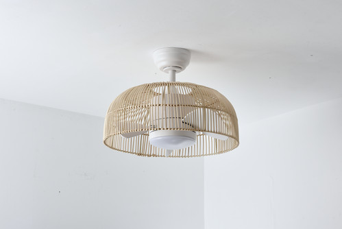 18W LED 21" Linear Rattan wicker ceiling fan(CF151639W) | Eamonex