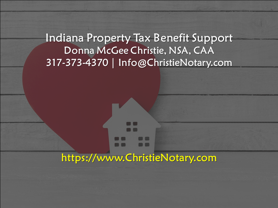 Indiana Property Tax Benefits | Christie Online Notary Services