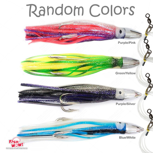 7" Bullet Jet Head Squid Rig Random Colors - 5 pieces | Fish WOW!