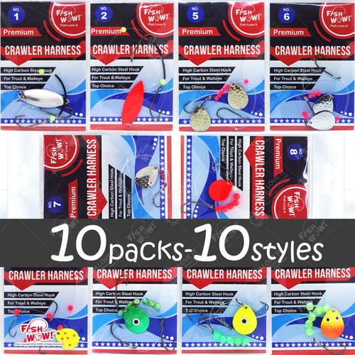 Crawler Harness Rig - 10 packs (10-style) | Fish WOW!