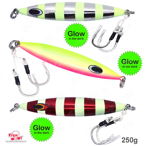 250g Slow Jig Glow - 3 pieces | Fish WOW!