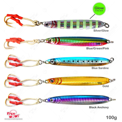 100g Vertical Jig 5-Color - 5 pieces | Fish WOW!