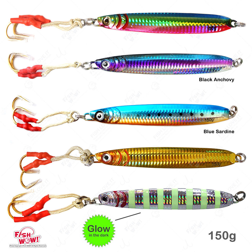 150g Vertical Jig 5-Color - 5 pieces | Fish WOW!