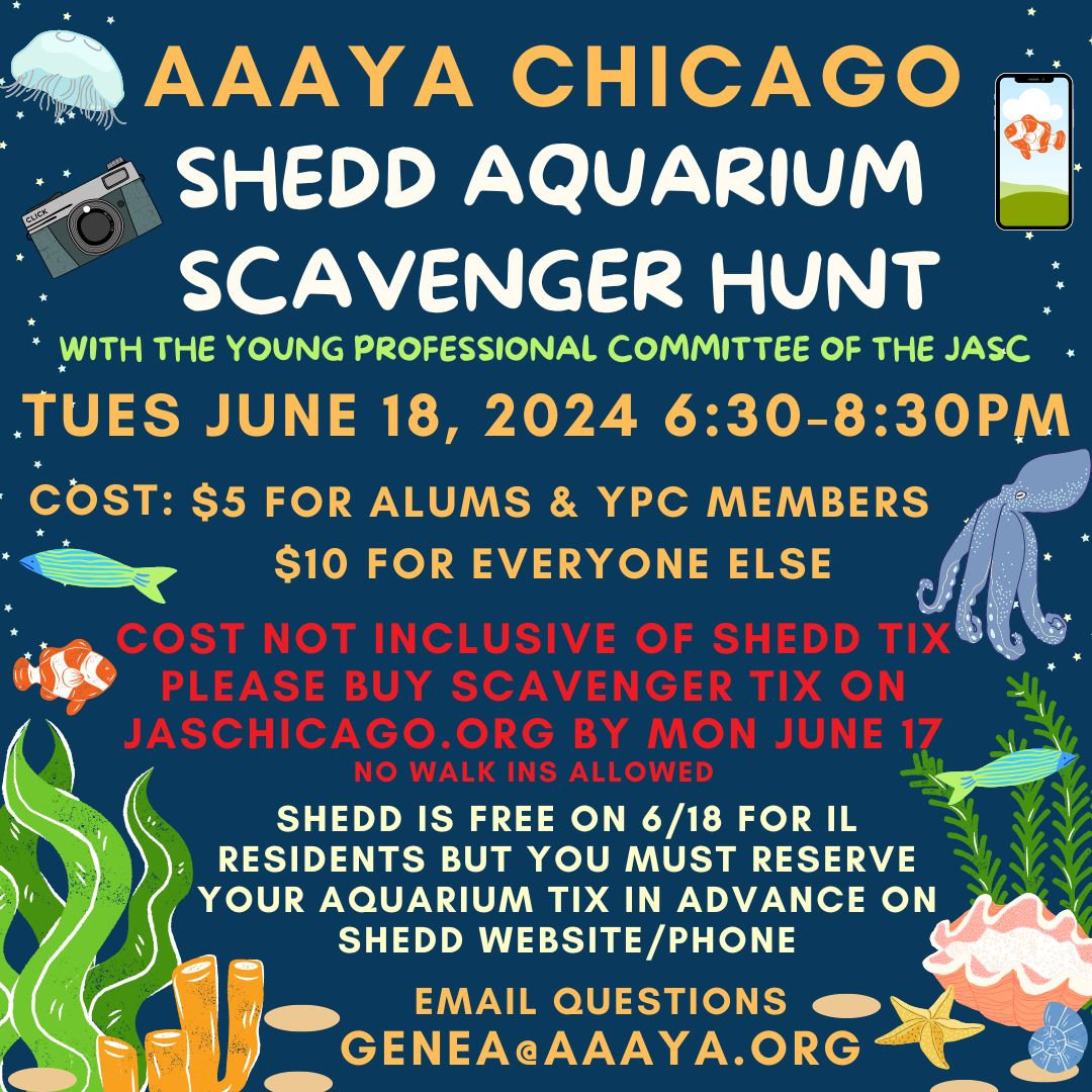 AAAYA Chicago & YPC Shedd Aquarium Scavenger Hunt on 6/18 | AAAYA