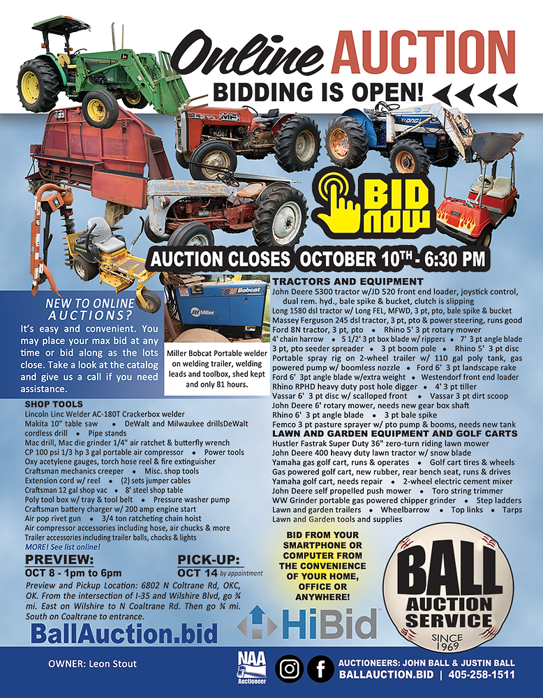 ONLINE AUCTION: FARM & RANCH