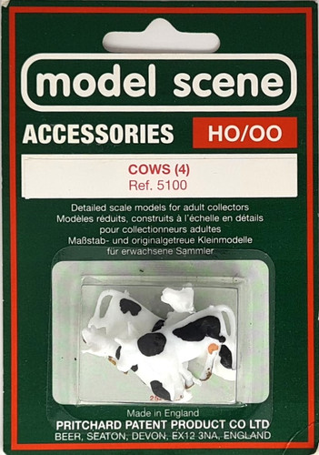 Model Scene 5100 Cows Pack of 4 - OO/HO Gauge (OP) | MGR Model Railways