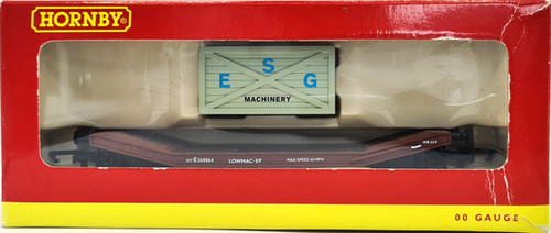 Hornby R6130 BR Lowmac EP Wagon E260864 with ESG Machinery Crate Load ...