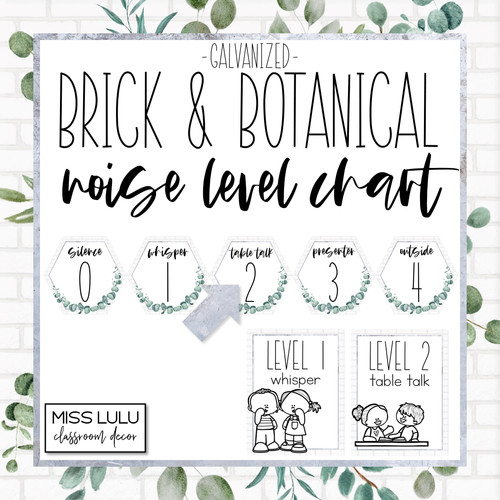 Brick & Botanical Galvanized Noise Level Chart | Miss Lulu