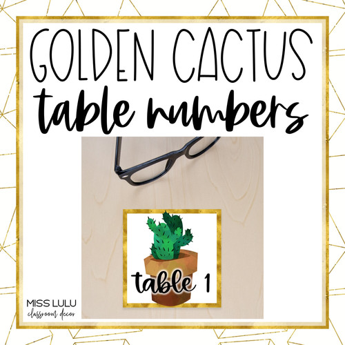 Golden Cactus Table Numbers | Miss Lulu