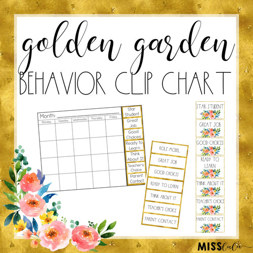 Golden Garden Clip Chart Pack | Miss Lulu