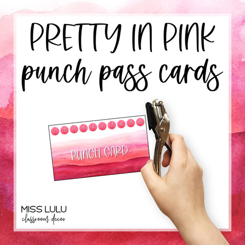 Pretty in Pink Watercolor Punch Cards | Miss Lulu