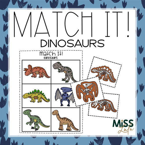Dinosaurs Themed Matching Independent Work Task | Miss Lulu