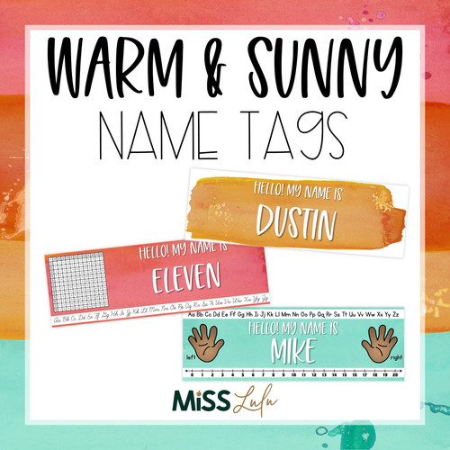 Warm & Sunny Watercolor Name Tags | Miss Lulu