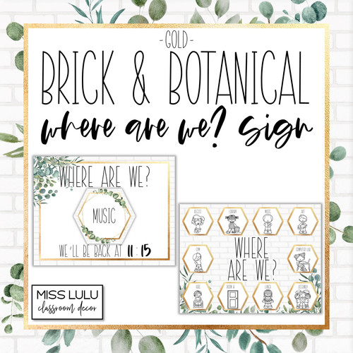 Brick & Botanical Gold Where Are We Sign | Miss Lulu
