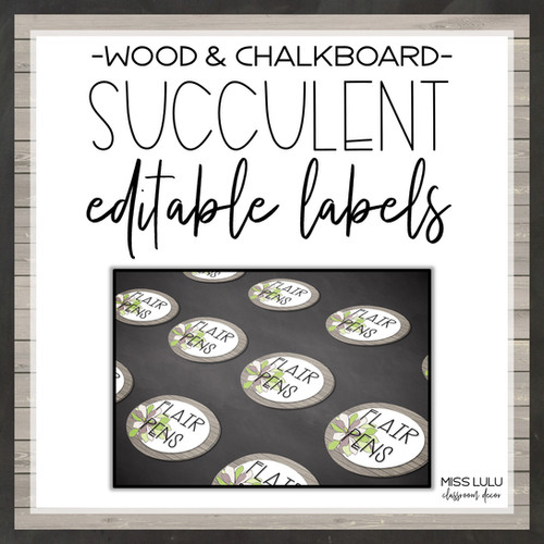 Succulent Editable Labels | Miss Lulu