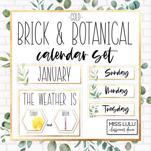 Brick & Botanical Gold Calendar Set | Miss Lulu