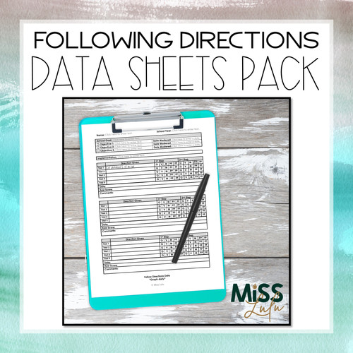Following Directions IEP Goals | Editable Data Collection Sheets for ...