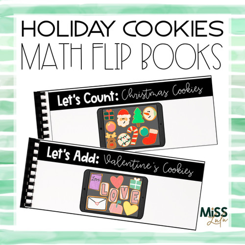 Holiday Cookie Math Counting & Addition Flip Books | Miss Lulu