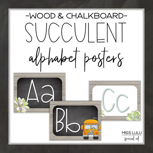 Succulent Word Wall Headers & Alphabet Posters | Miss Lulu
