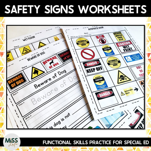 Warning And Safety Signs Worksheets