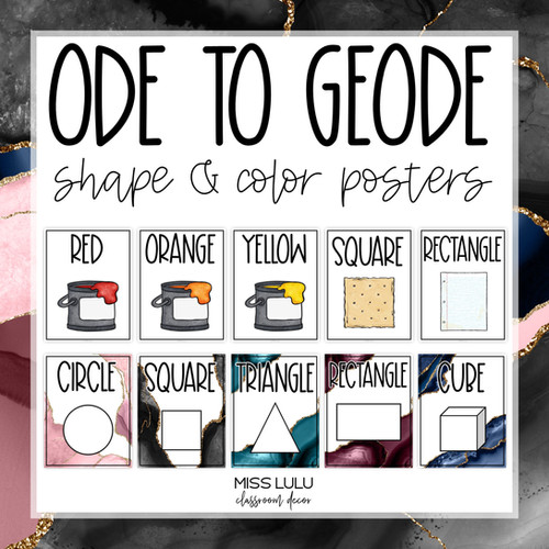 Ode to Geode Color & Shape Posters | Miss Lulu