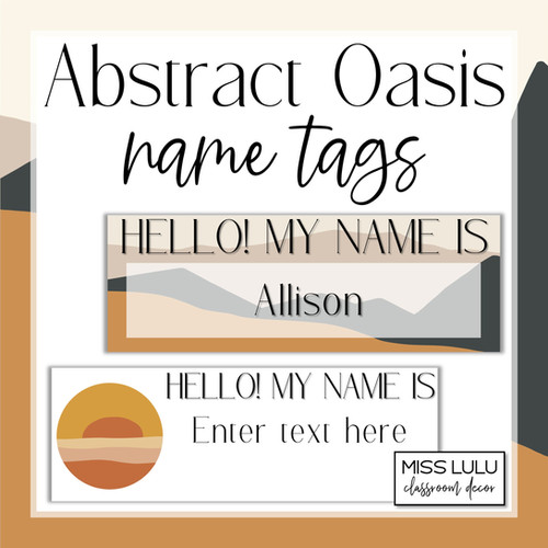 Abstract Oasis Name Tags | Miss Lulu