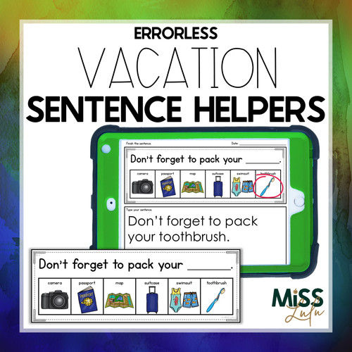 Summer Vacation Errorless Sentence Helpers + Digital Slides | Miss Lulu