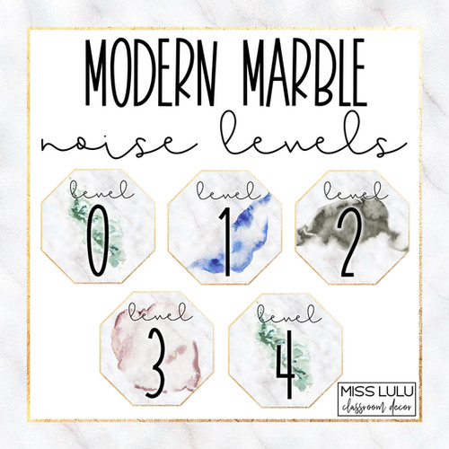 Modern Marble Noise Level Chart | Miss Lulu