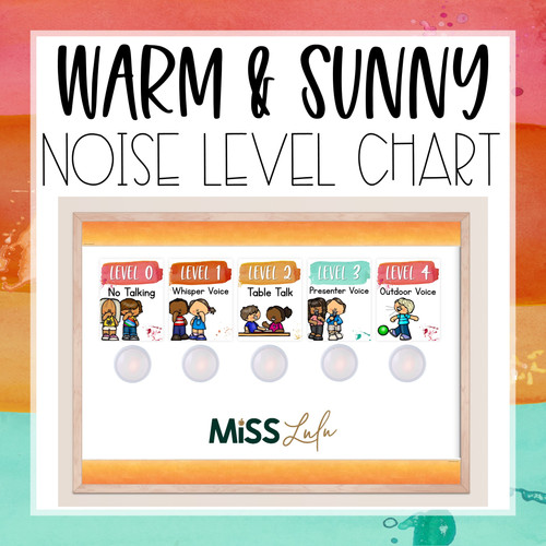 Warm & Sunny Watercolor Noise Level Chart | Miss Lulu