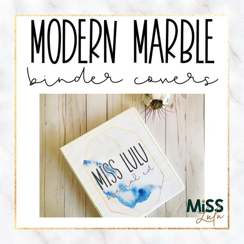 Modern Marble Binder Covers & Spines | Miss Lulu