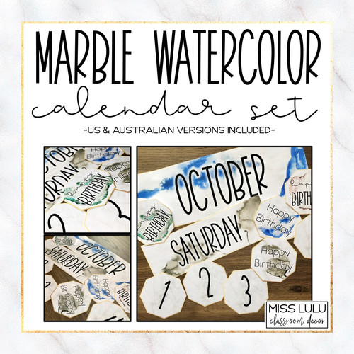 Modern Marble Calendar Set | Miss Lulu