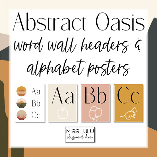 Abstract Oasis Word Wall Headers & Alphabet Posters | Miss Lulu