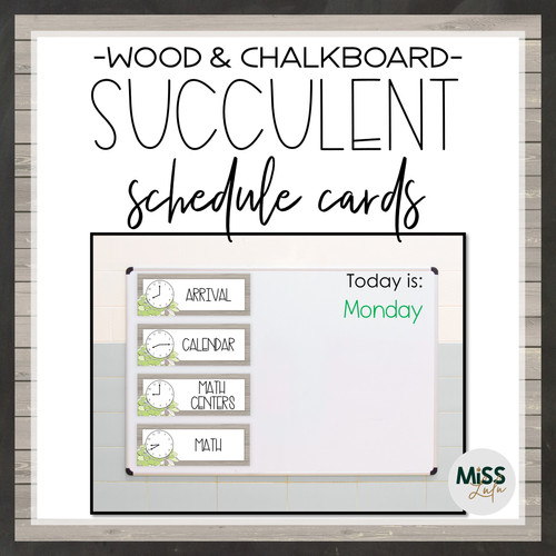 Succulent Schedule Cards | Miss Lulu
