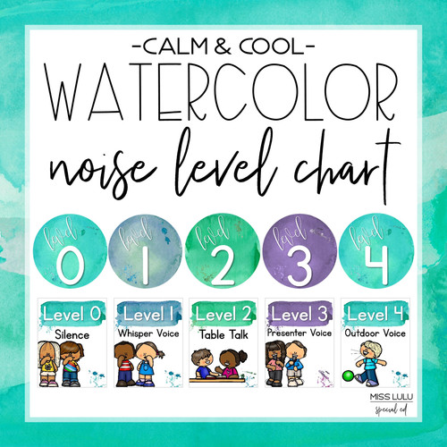 Calm & Cool Watercolor Noise Levels | Miss Lulu