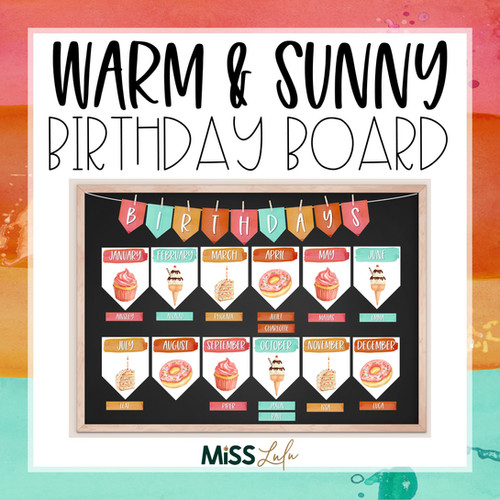 Warm & Sunny Watercolor Birthday Board | Miss Lulu