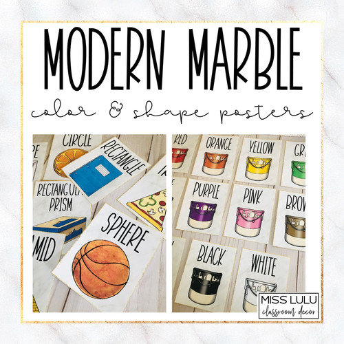 Modern Marble Color & Shape Posters | Miss Lulu