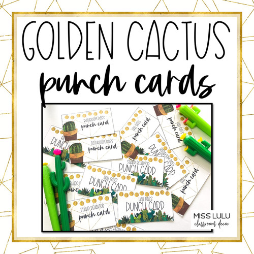 Golden Cactus Punch Cards | Miss Lulu