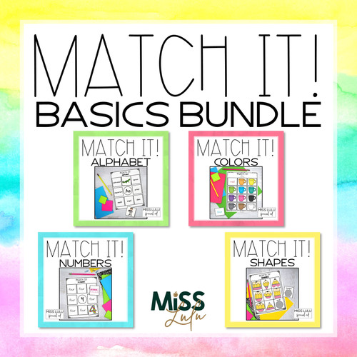 Matching Letters, Shapes, Numbers & Colors Independent Work Task Bundle ...