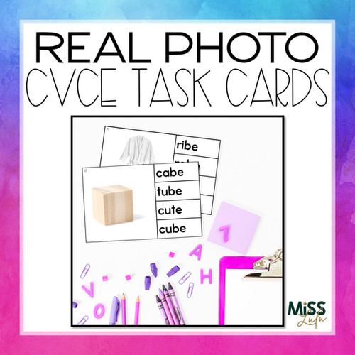 Strategic Instruction CVCe Task Cards for Special Education | Miss Lulu
