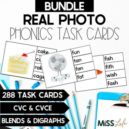 Strategic Phonics Task Cards Bundle for Special Education | Miss Lulu