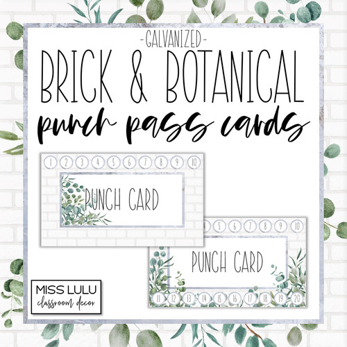 Brick & Botanical Galvanized Punch Cards | Miss Lulu