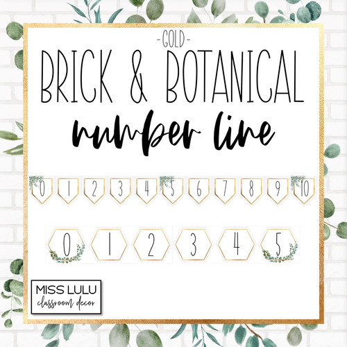 Brick & Botanical Gold Number Line | Miss Lulu