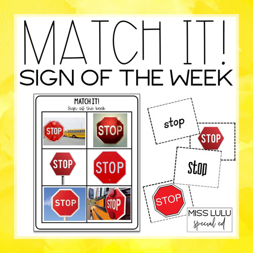 Matching Community Safety Signs Work Task File Folder Activities ...