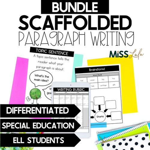 Scaffolded Paragraph Writing BUNDLE Seasonal Writing Units for Special ...