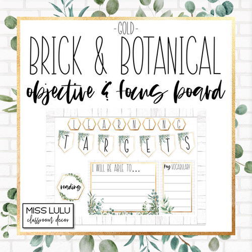 Brick & Botanical Gold Objective & Focus Board | Miss Lulu
