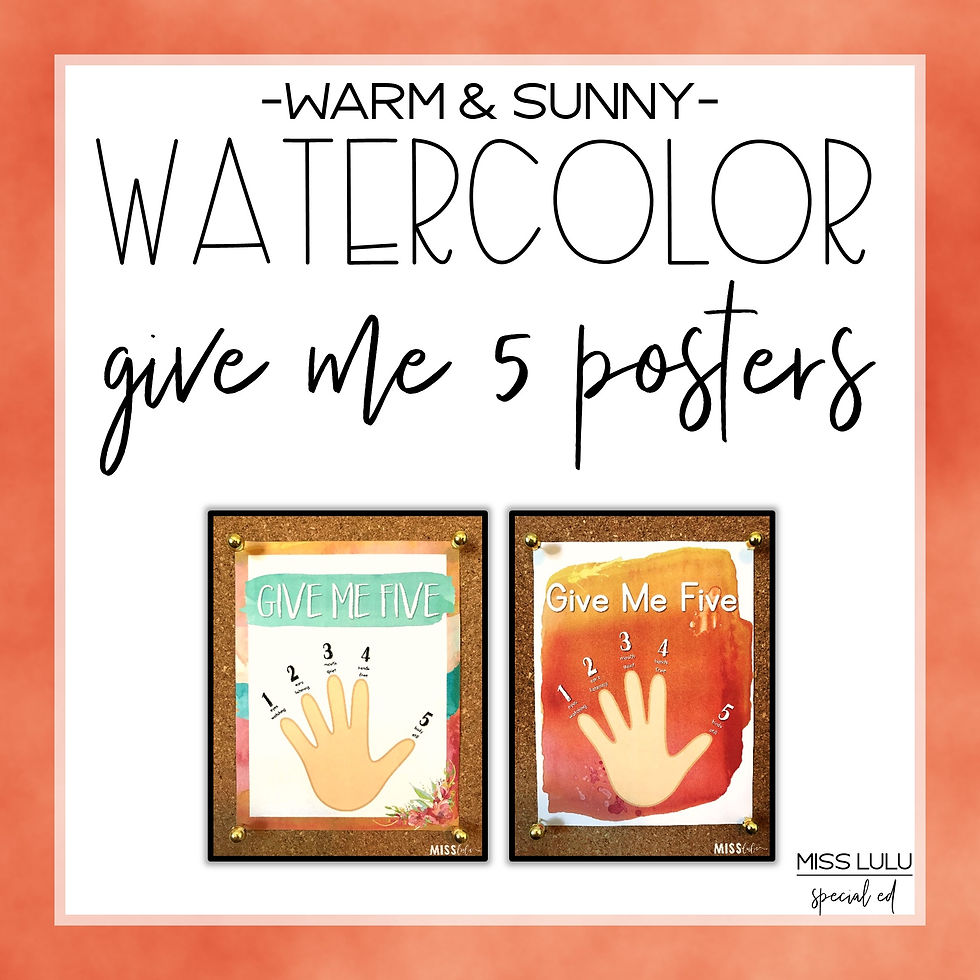 Warm & Sunny Watercolor Give Me 5 Posters | Miss Lulu